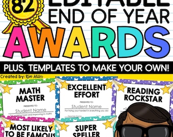 End of Year Awards | Funny Awards | Certificates | EDITABLE | Digital ...