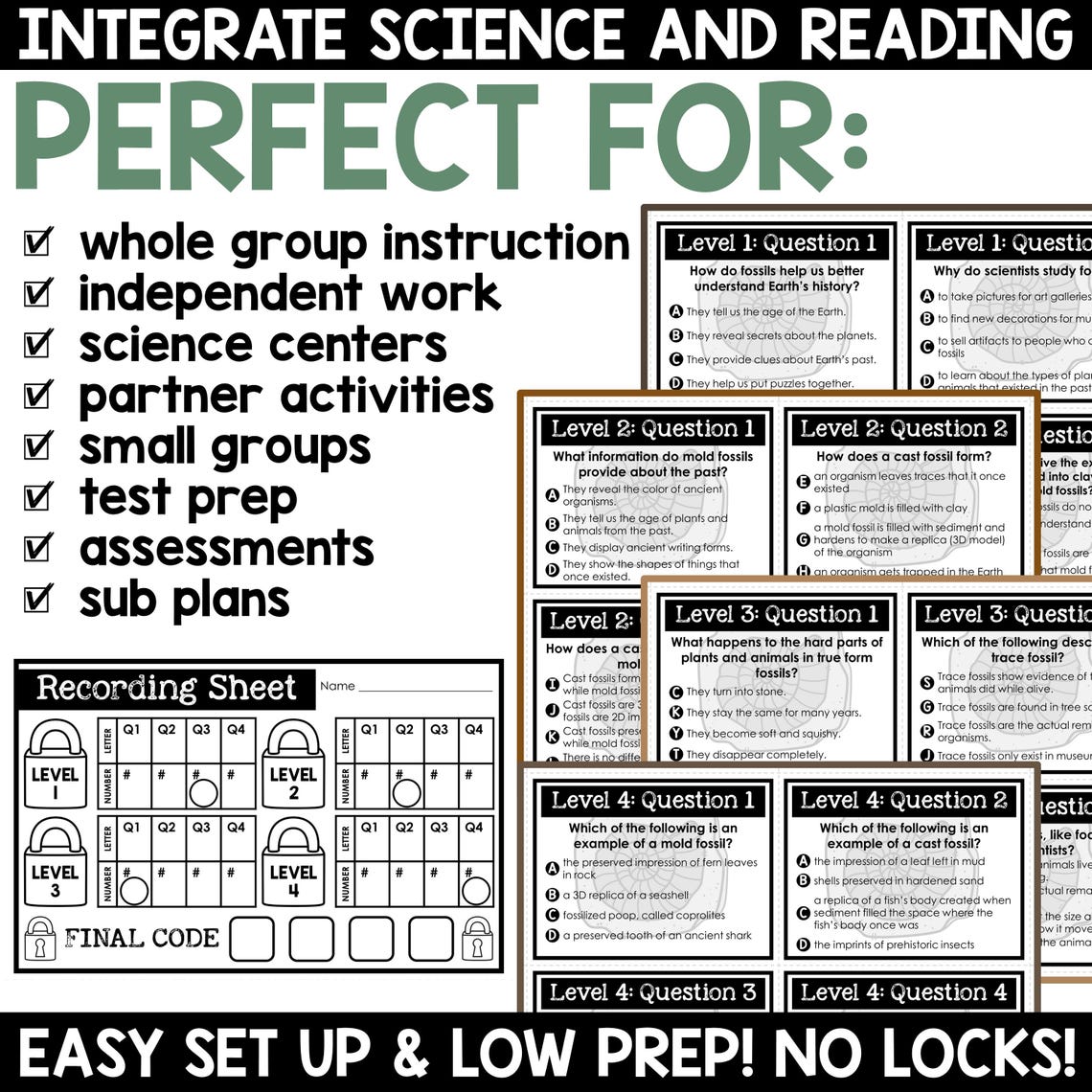 Fossils Escape Room Science Activity, Fossil Escape Game, Earth Science ...