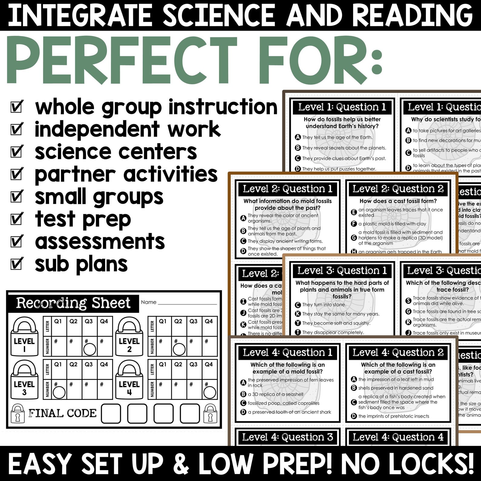 Fossils Escape Room Science Activity, Fossil Escape Game, Earth Science ...