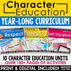 Character Education Social Emotional Learning Activities for Classroom ...