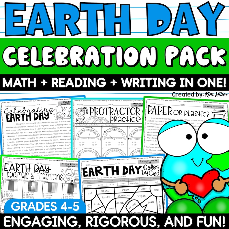 Earth Day Activities Math Reading Writing Worksheets Printables, No ...