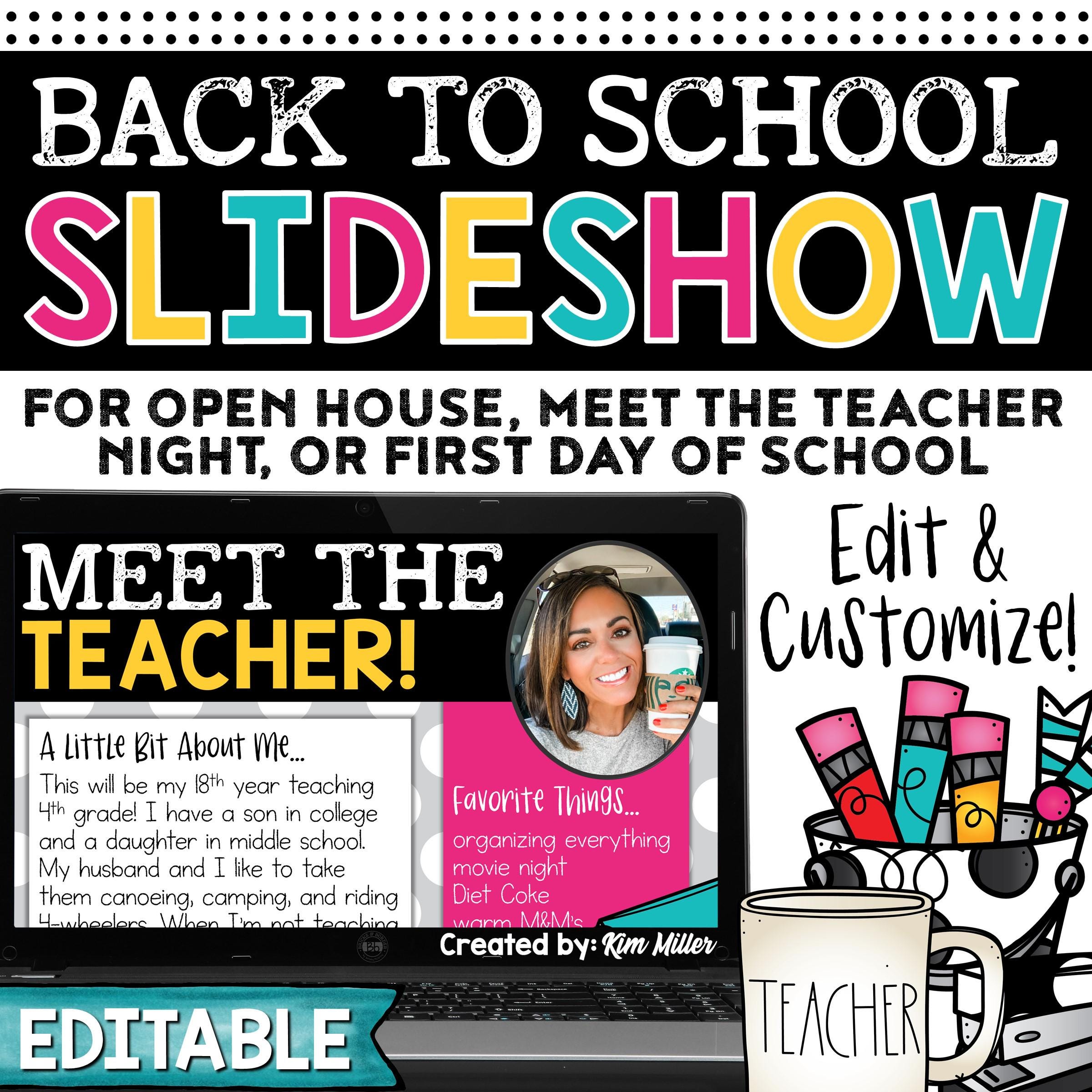 Back to School Slides Templates EDITABLE | Meet the Teacher Slideshow ...