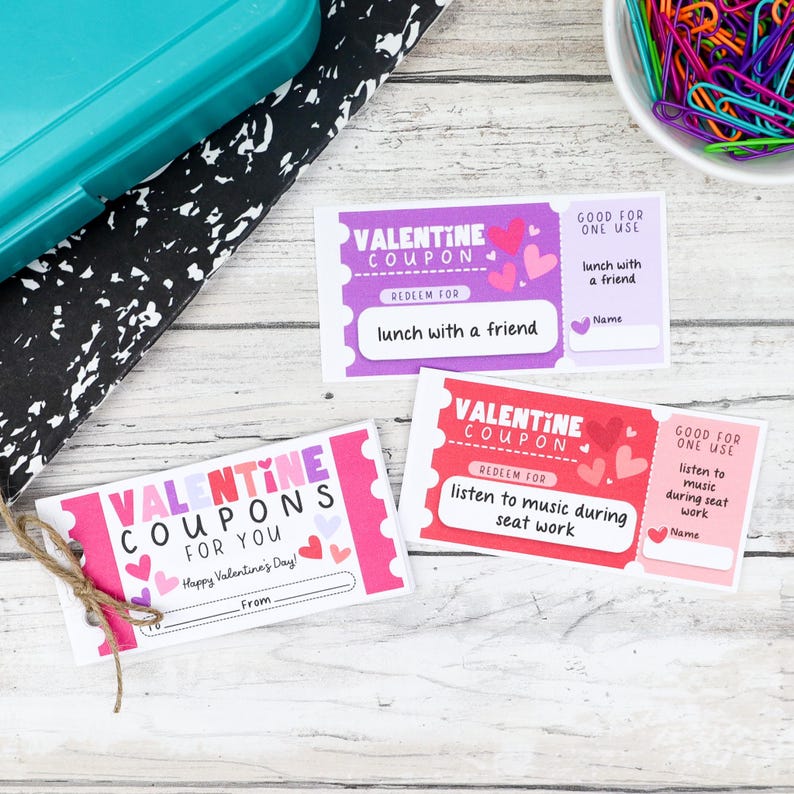 Valentine's Day Cards Printable Coupons for Kids, Valentines From ...