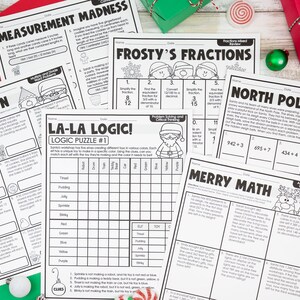 Christmas Fun Activities Packet Math Reading Writing No Prep Worksheets ...