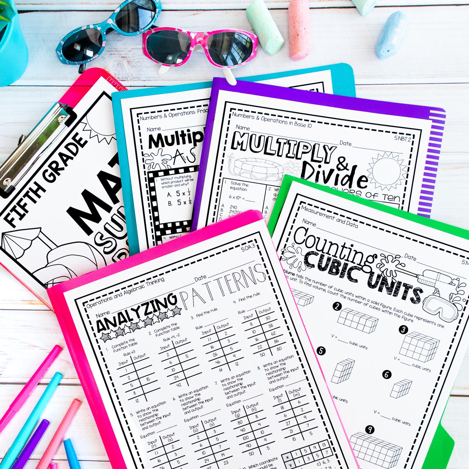 5th Grade Math Review Summer Math Worksheet, 5th Grade Math Printable ...