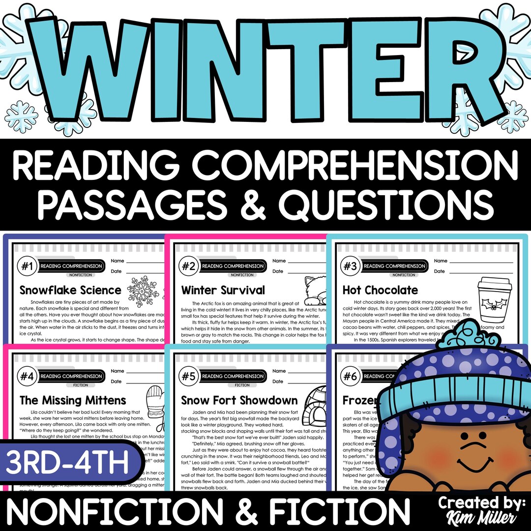 Winter Reading Comprehension Passages and Questions, Winter Reading ...