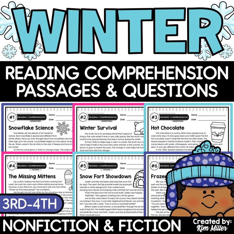 Winter Reading Comprehension Passages and Questions, Winter Reading ...