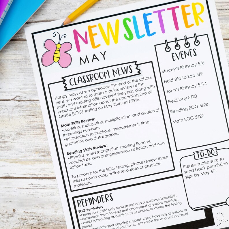 Editable Teacher Newsletter Templates for Parent Communication, School ...