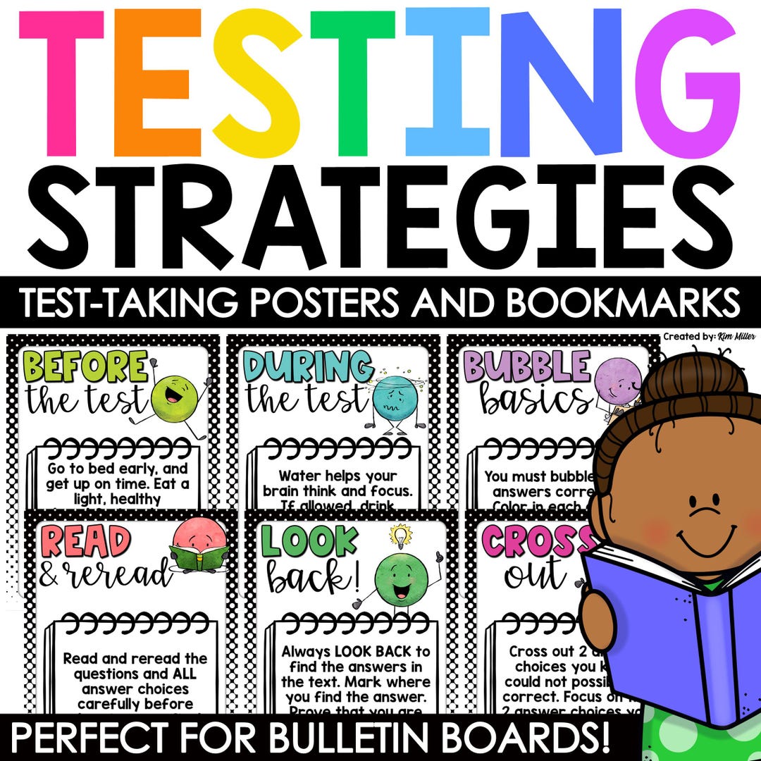 Test Taking Strategies Posters Printable | Motivational Testing ...
