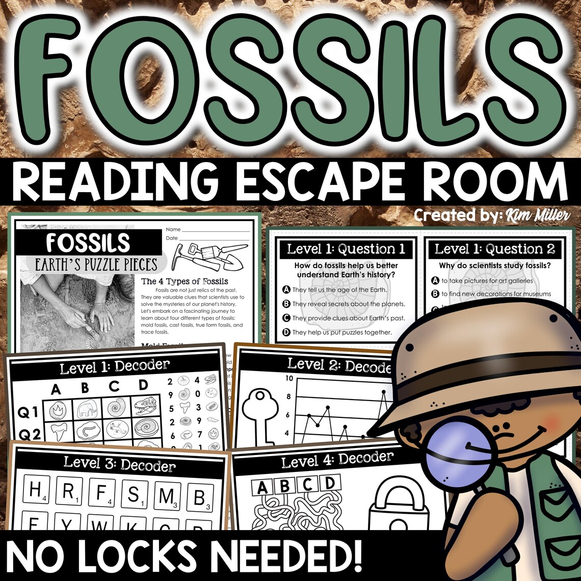 Fossils Escape Room Science Activity, Fossil Escape Game, Earth Science ...