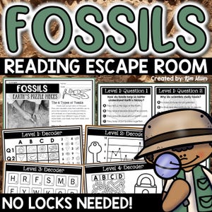 Fossils Escape Room Science Activity, Fossil Escape Game, Earth Science ...