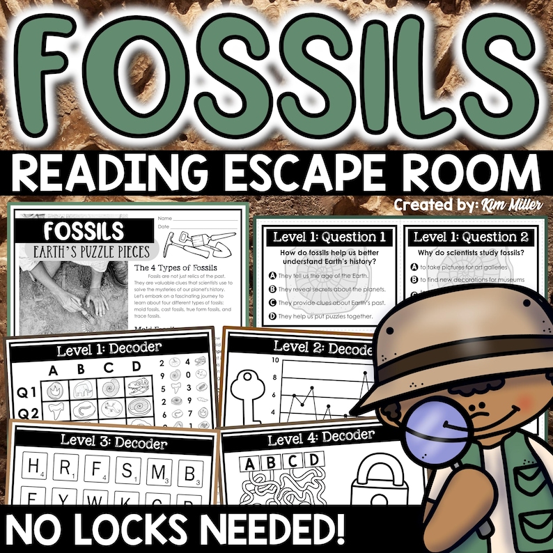 Fossils Escape Room Science Activity, Fossil Escape Game, Earth Science ...