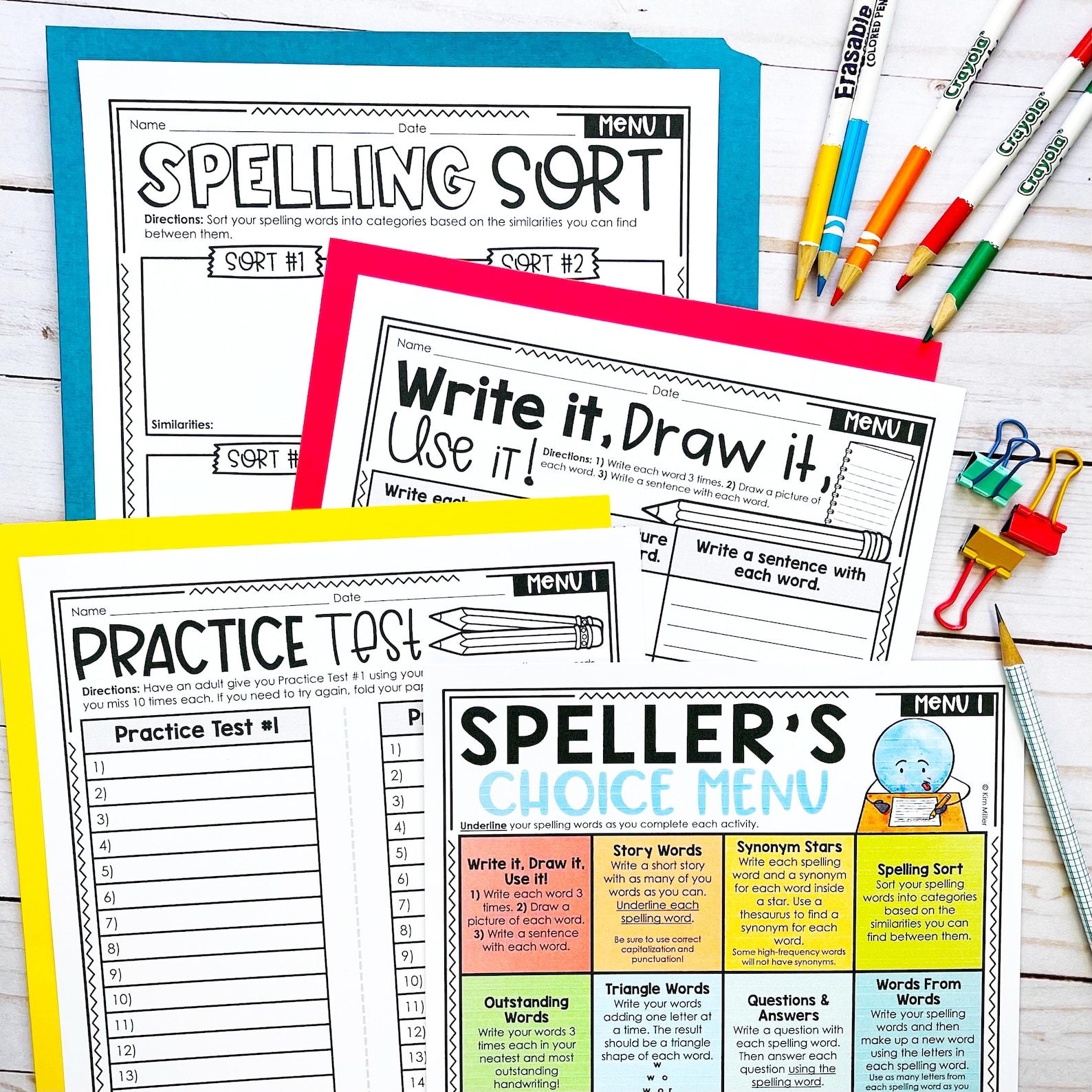 Spelling Word Work 3rd 4th 5th Grade Spelling Practice Activities ...
