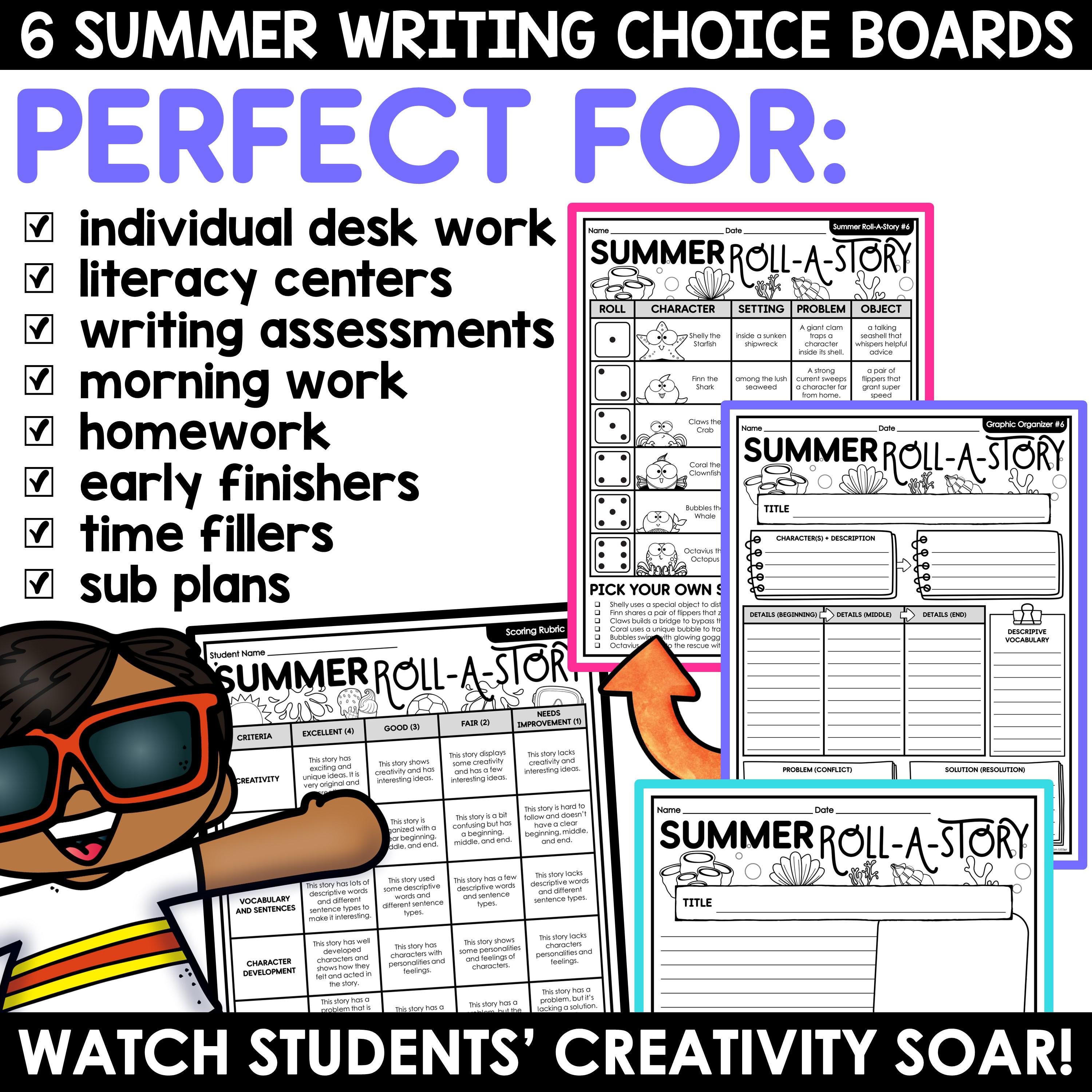 Summer Writing Prompts for Kids Creative Writing Prompts Worksheets ...