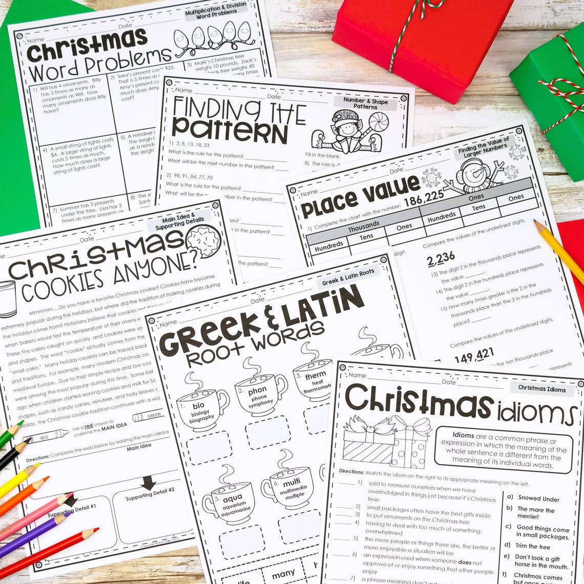 Christmas Activities Math Reading Comprehension Writing Worksheets ...