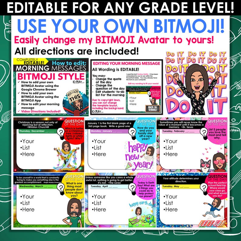 Morning Slides for Teachers Template, Morning Meeting Slides, Daily ...