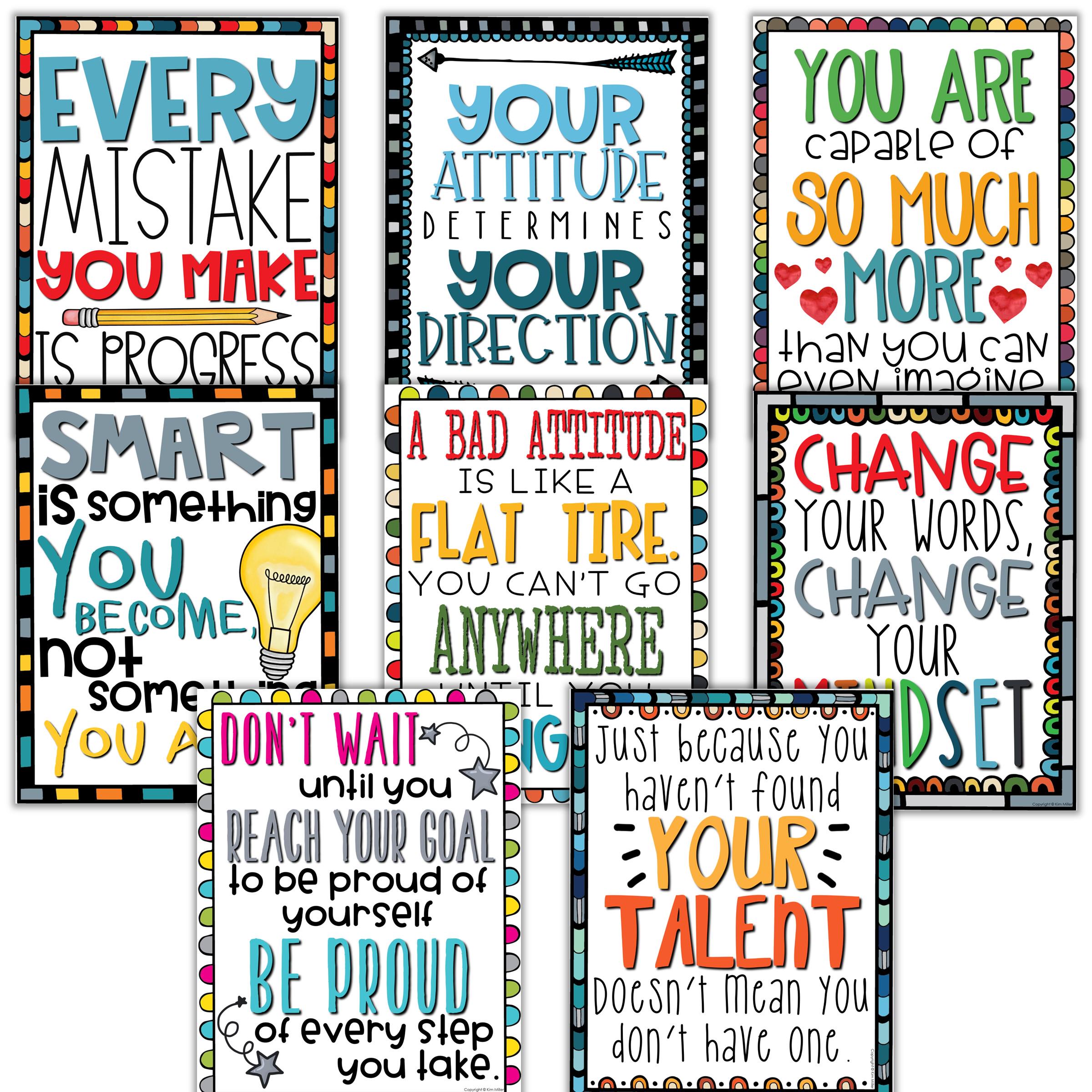 Motivational Growth Mindset Posters for Bulletin Boards, Door Decor ...