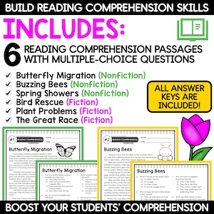 Spring Reading Activity | Comprehension Worksheets & Passages With ...