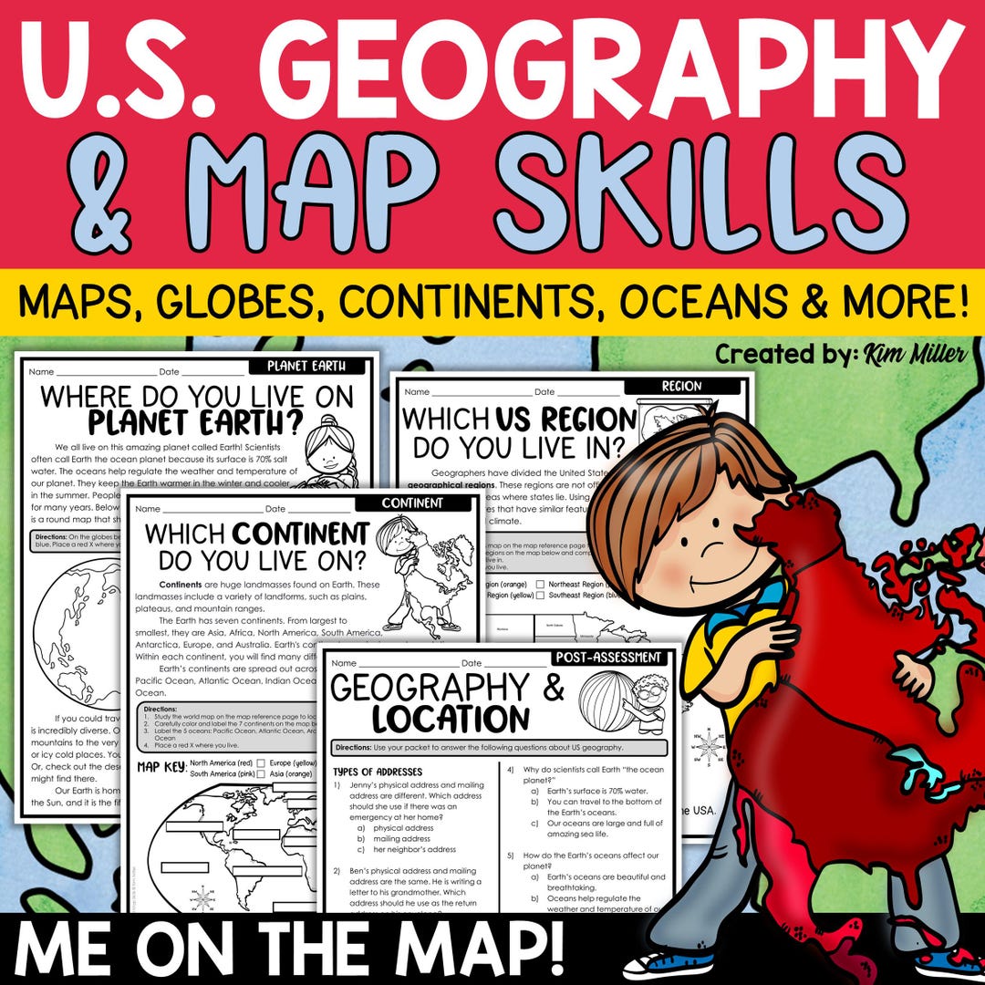 Map Skills US Geography Worksheet | Maps and Globes | Continents and ...