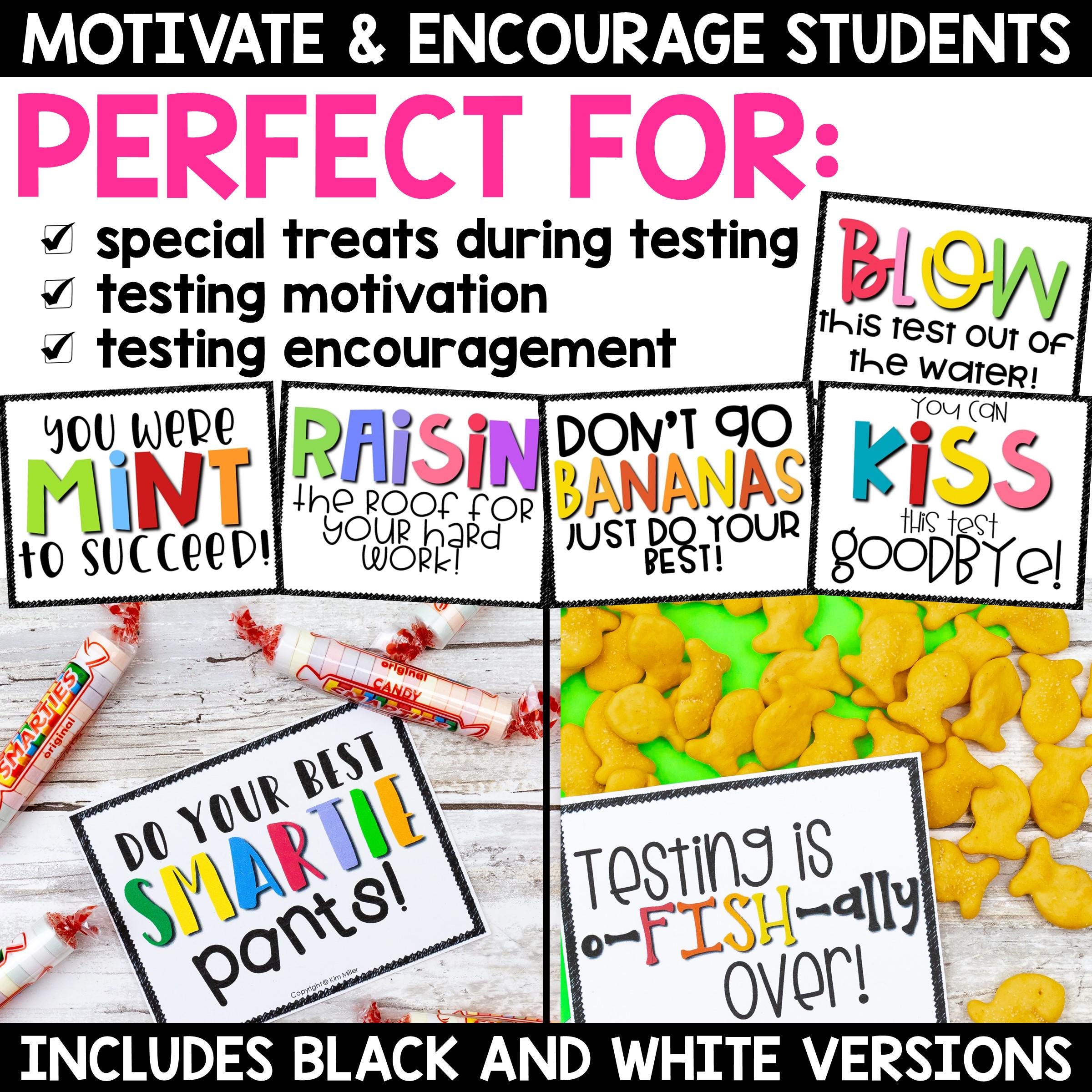 Testing Treat Tags for Teachers Motivational Candy Tags and ...