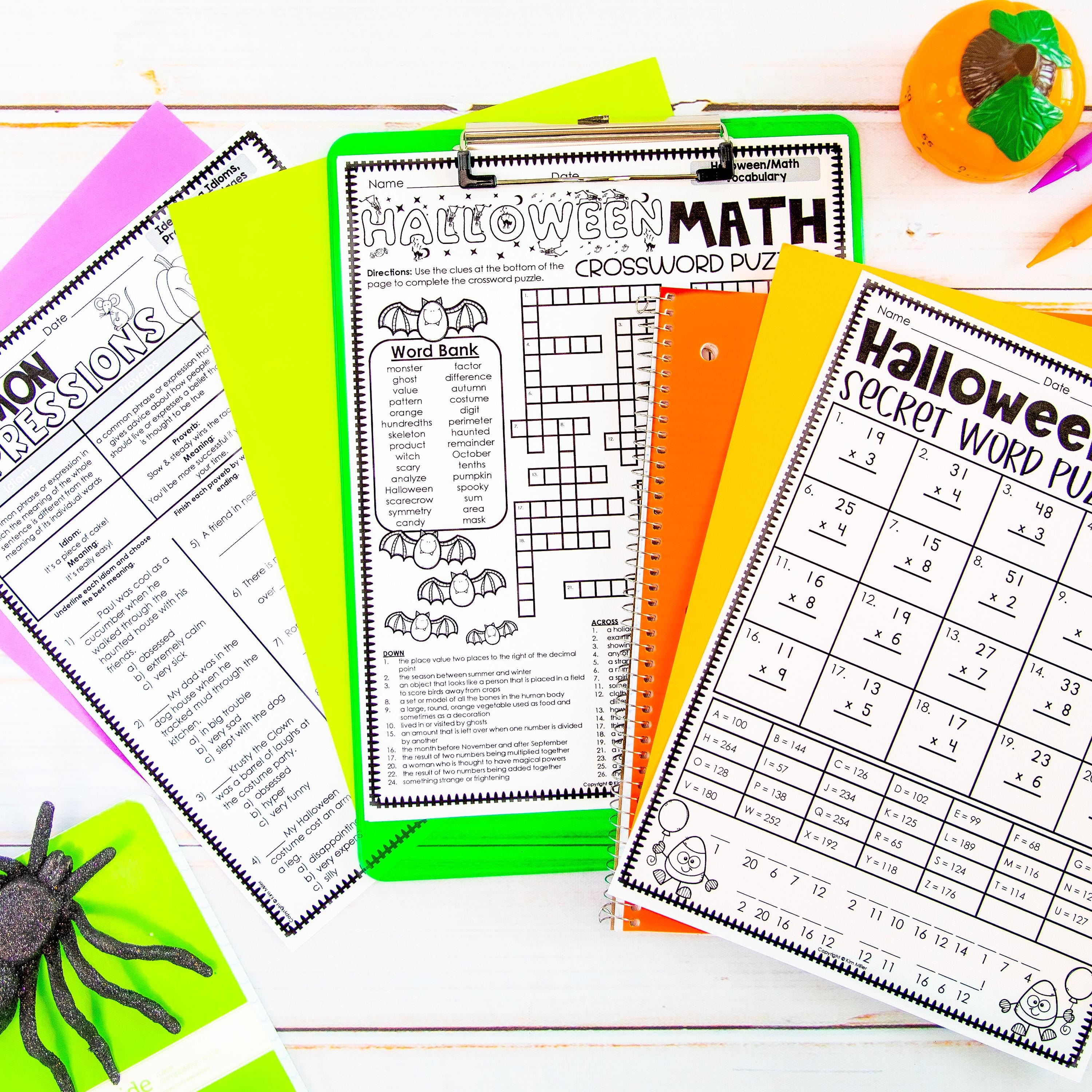 Halloween Activities Math Reading Writing Worksheets Printables, No ...