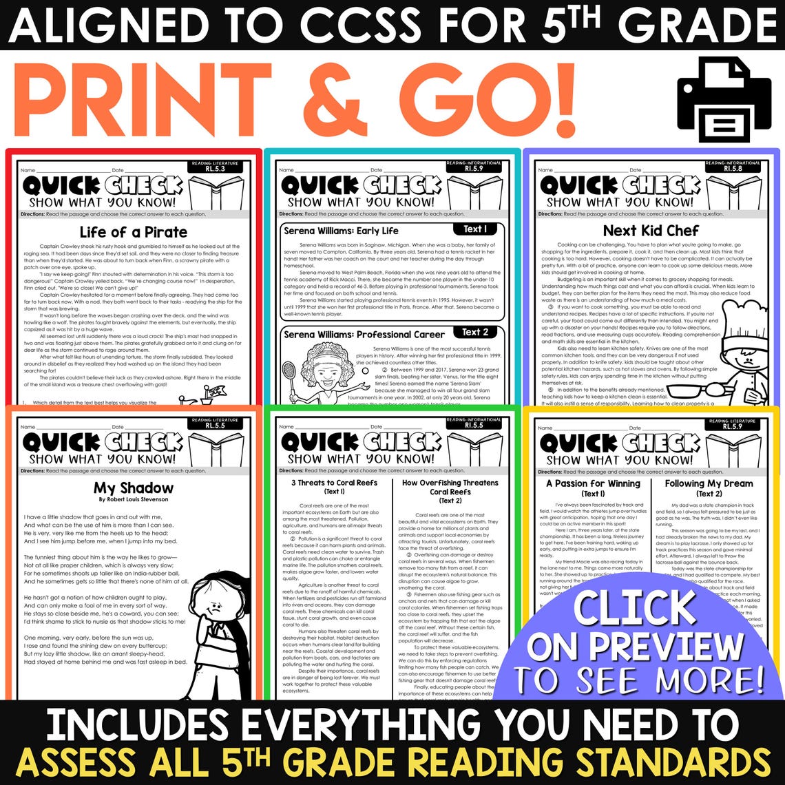 5th Grade Reading Comprehension Passages & Questions, 5th Grade Reading ...