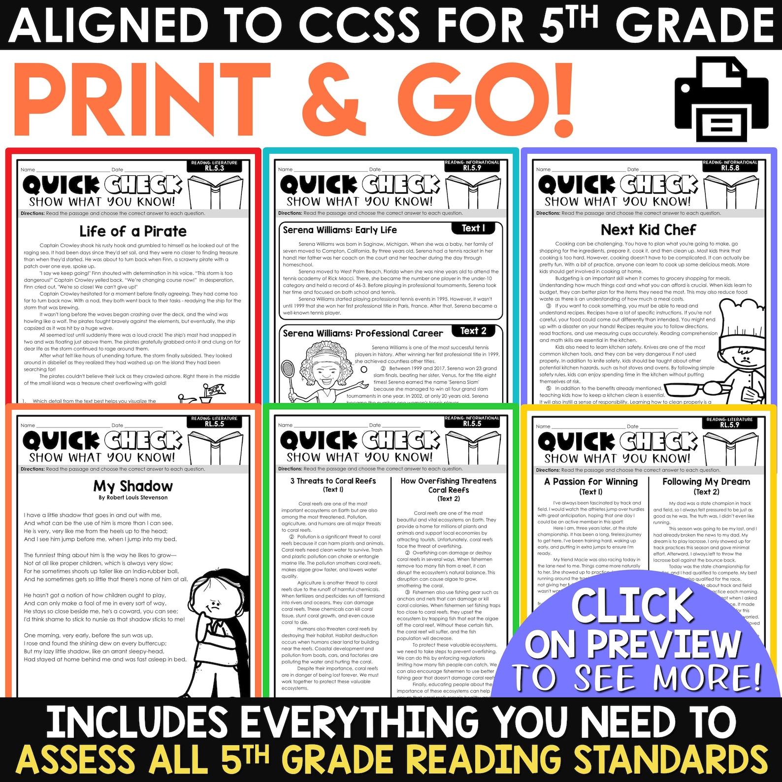 5th Grade Reading Comprehension Passages & Questions, 5th Grade Reading ...
