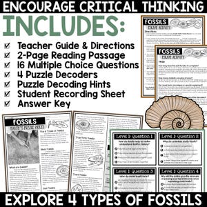 Fossils Escape Room Science Activity, Fossil Escape Game, Earth Science ...