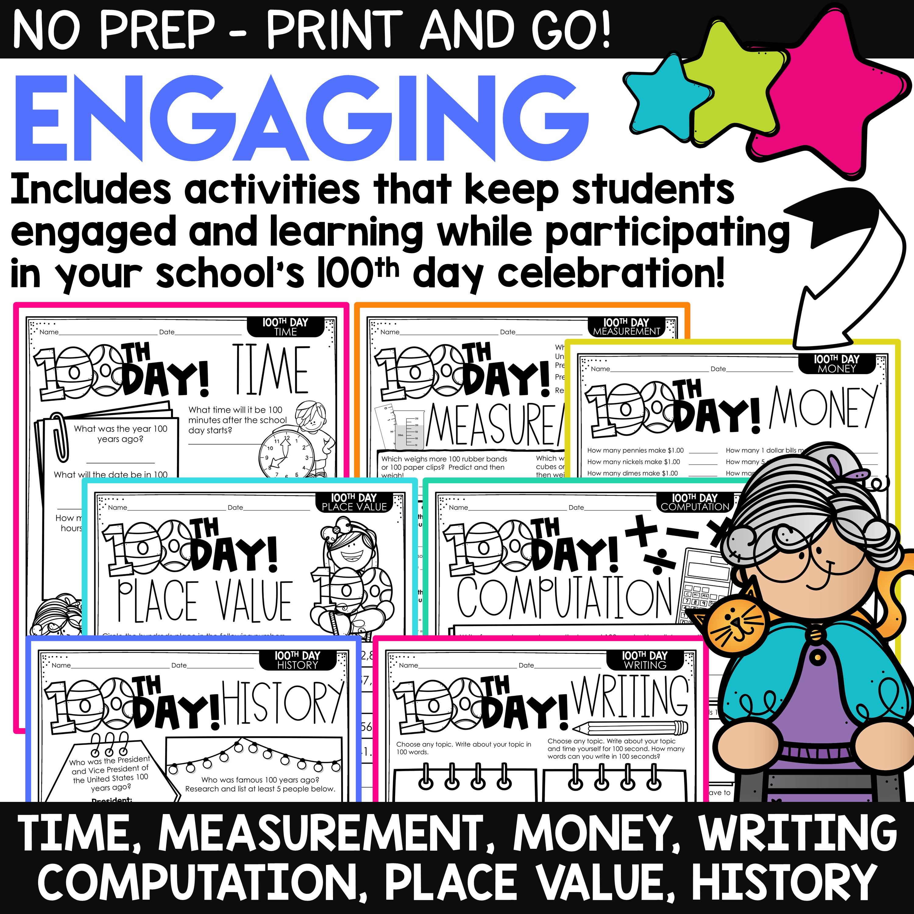 100th Day of School Activities for 3rd 4th 5th Grade, 100th Day of ...