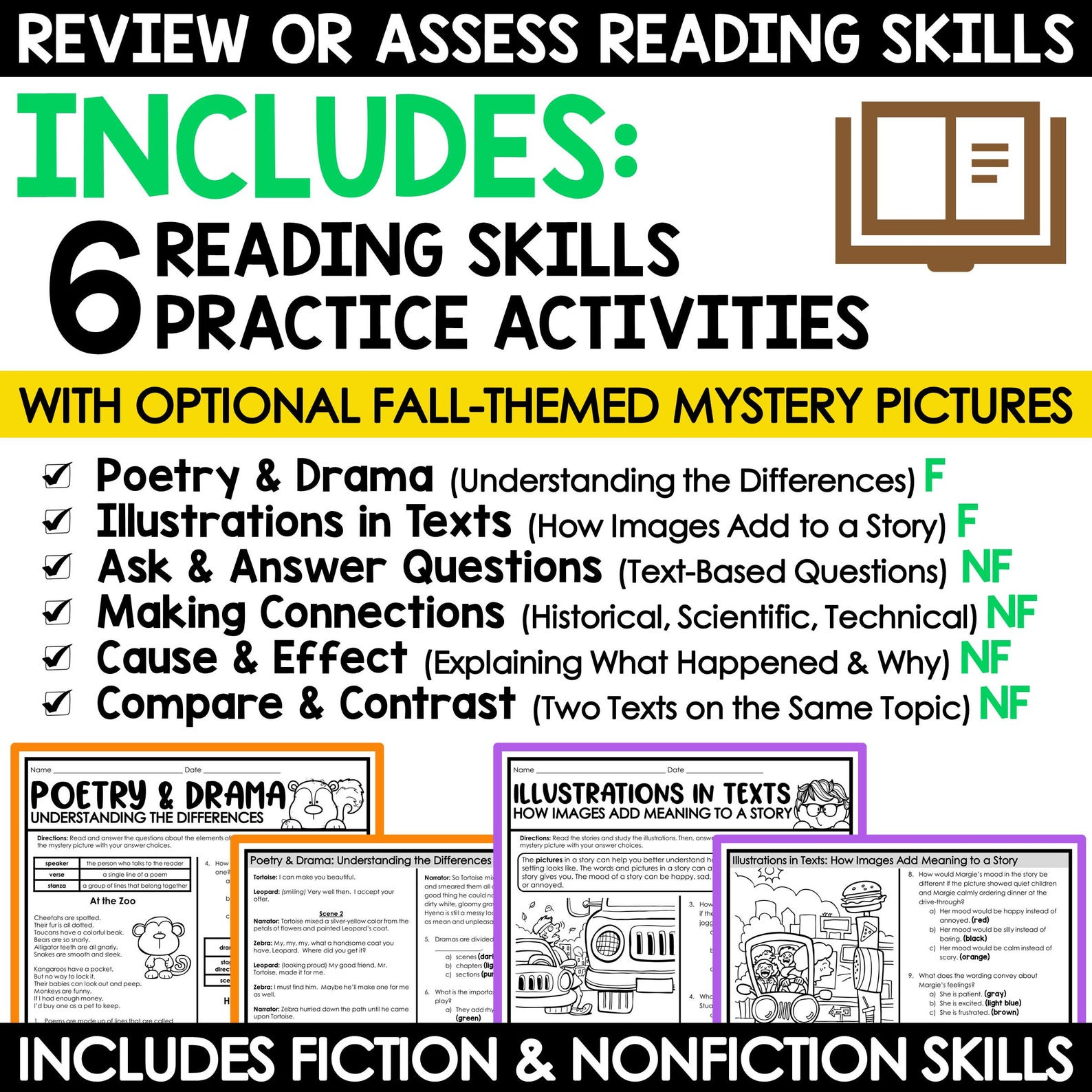 Fall Autumn Reading Comprehension Passages Worksheets Printables 3rd ...