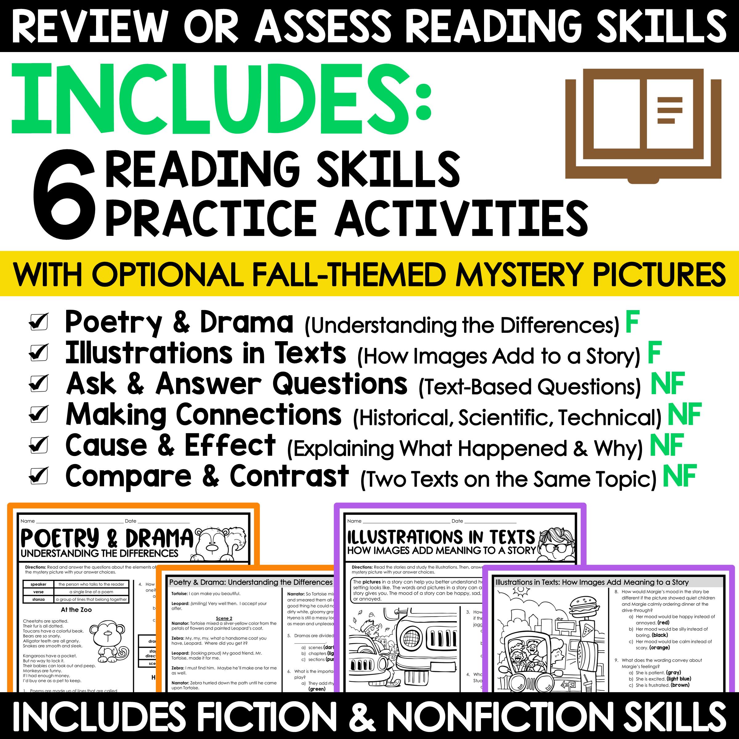 Fall Autumn Reading Comprehension Passages Worksheets Printables 3rd ...