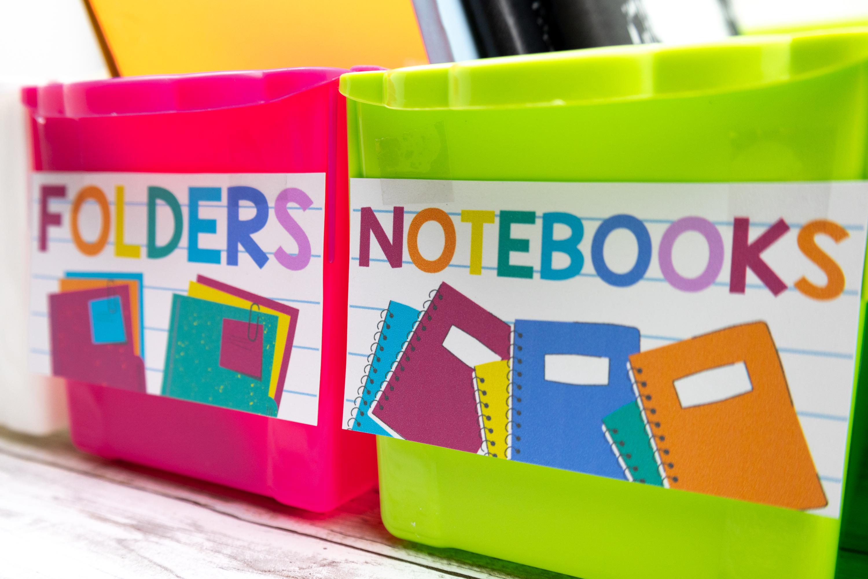 Classroom Supply Labels | Bright Decor Rainbow Classroom Decor ...