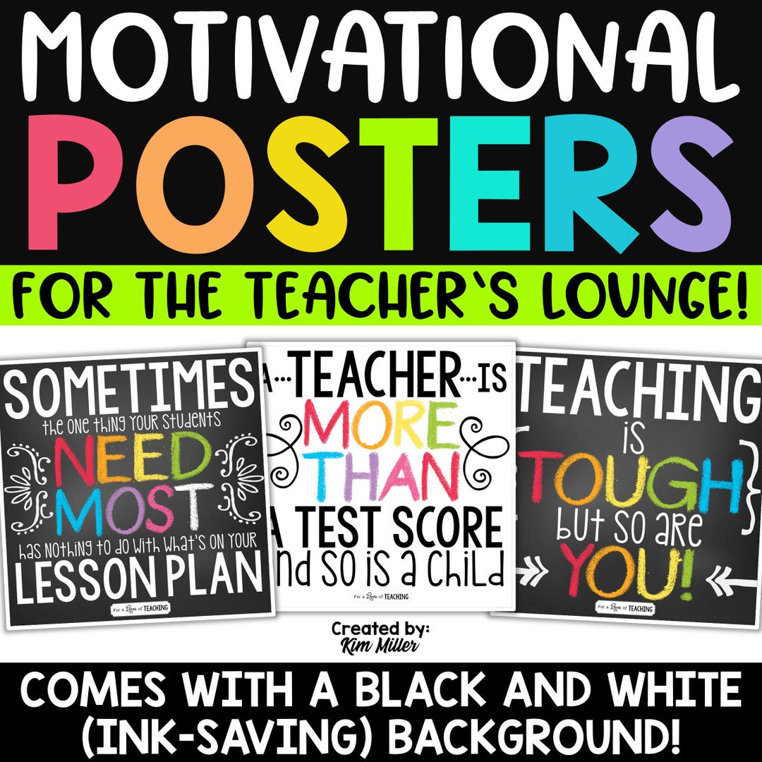 Motivational Posters for Teacher's Lounge, Instant Download ...