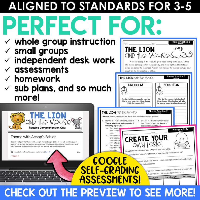 Aesop's Fables Curriculum, Teaching Theme With Aesop's Fables ...