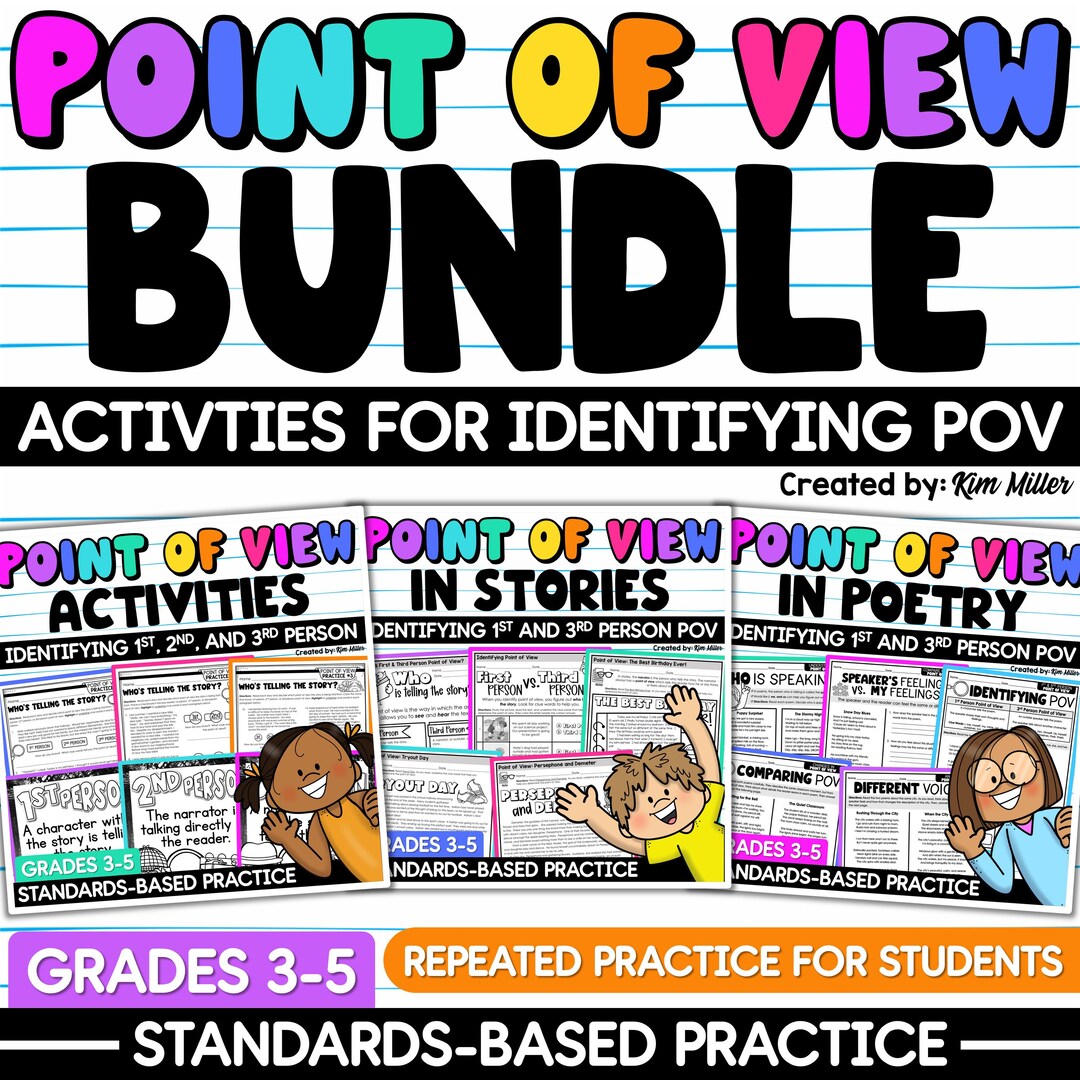 Point of View Anchor Chart, Worksheets, and Activities BUNDLE for First ...