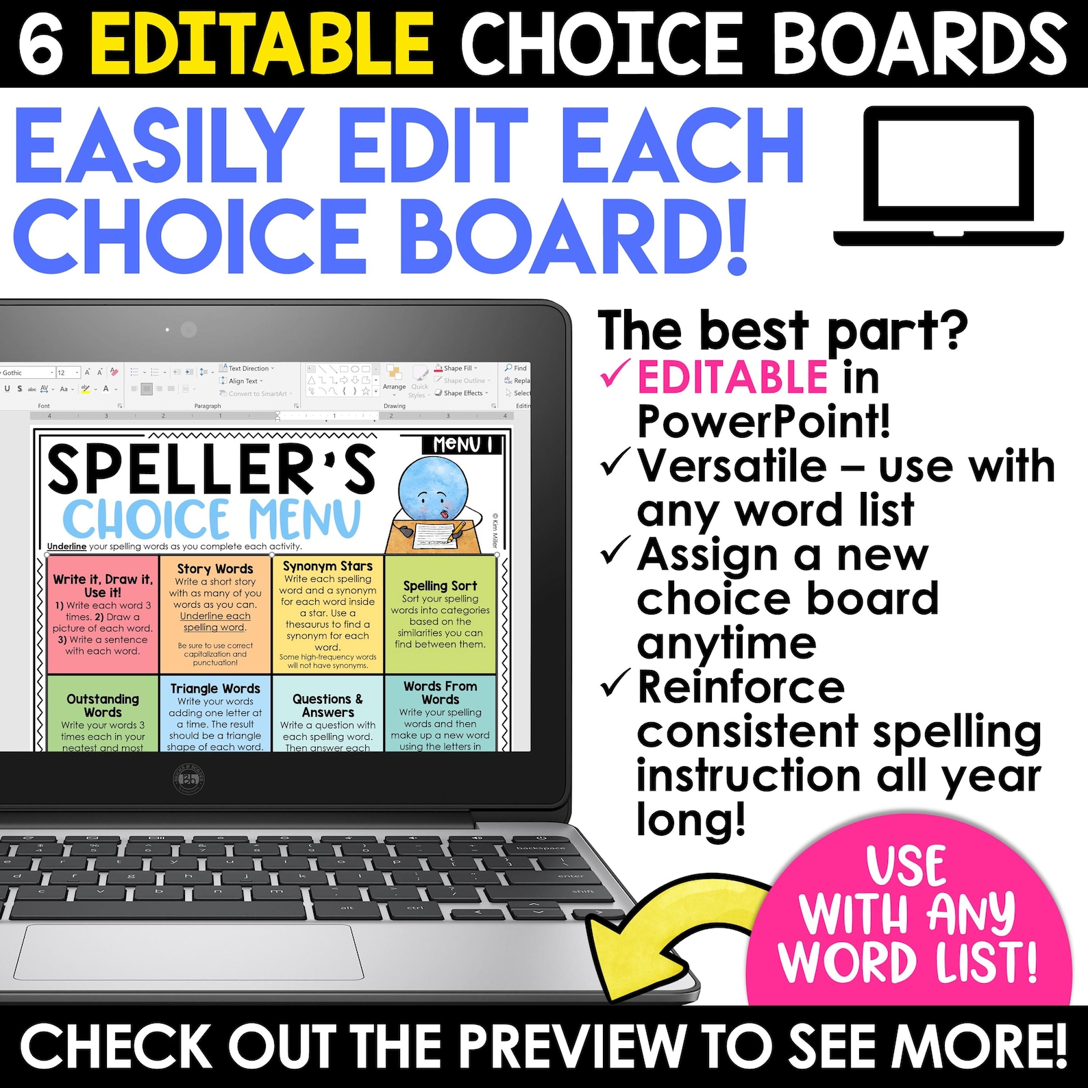 Spelling Word Work 3rd 4th 5th Grade Spelling Practice Activities ...