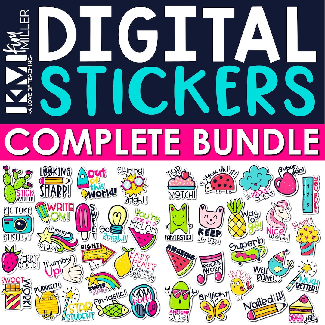 Teacher's Digital Stickers Set, Student Work Digital Stickers, School ...