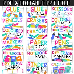 Classroom Supply Labels | Bright Decor Rainbow Classroom Decor ...