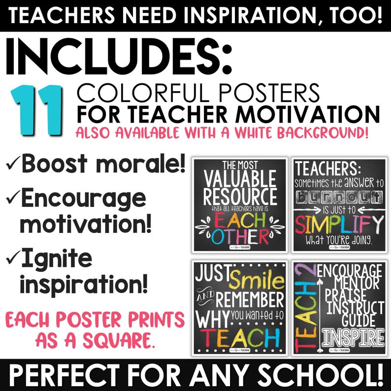 Motivational Posters for Teacher's Lounge, Instant Download ...