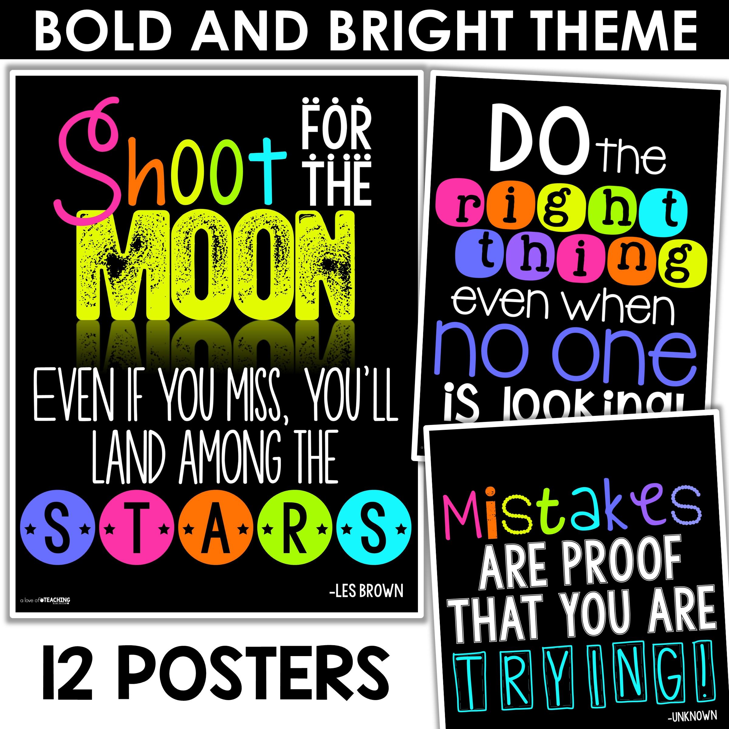 Motivational Growth Mindset Posters for Classroom Teachers, Inspiring ...