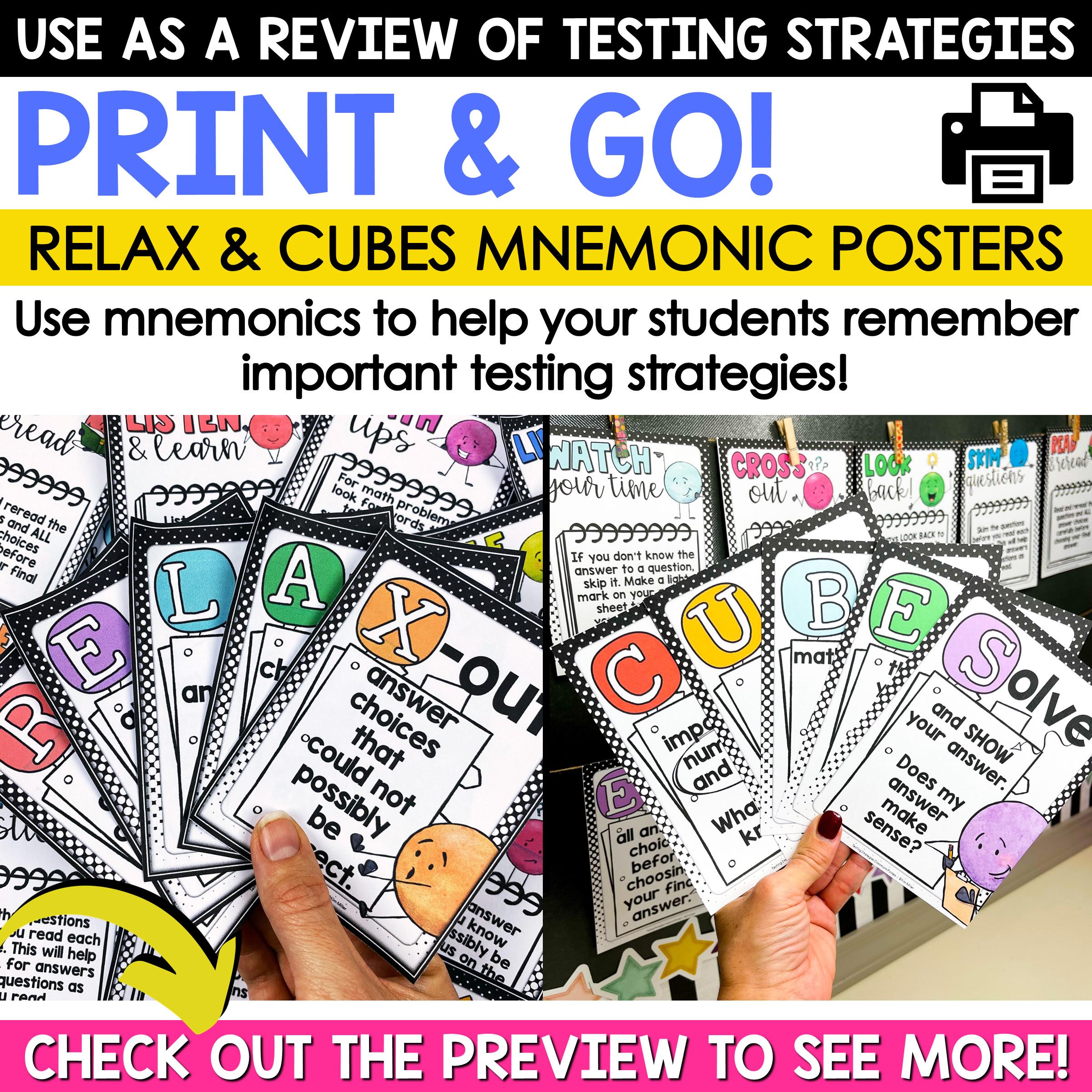 Test Taking Strategies Posters Printable | Motivational Testing ...