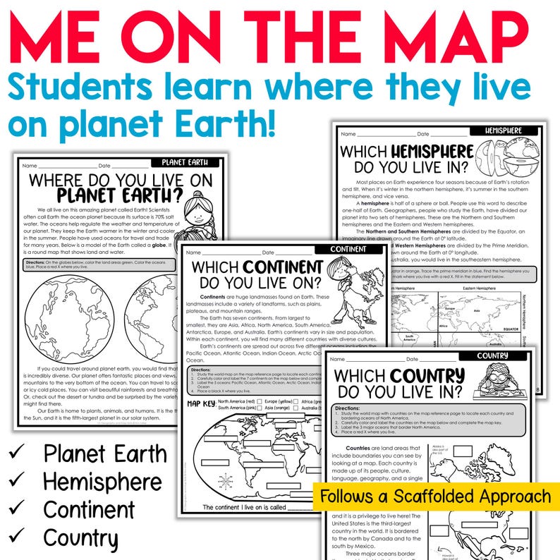Map Skills US Geography Worksheet | Maps and Globes | Continents and ...