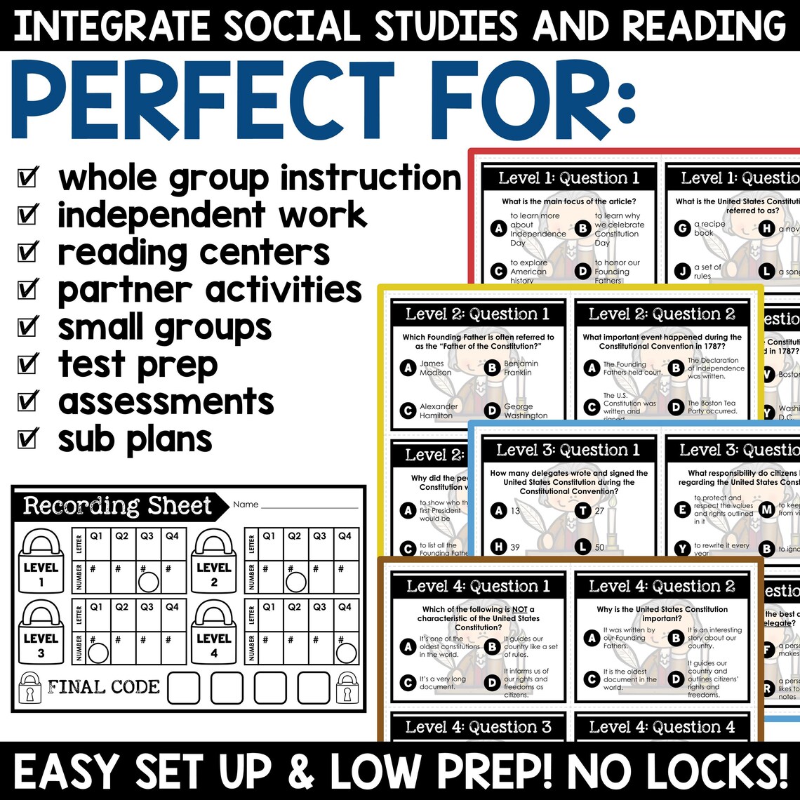 Constitution Day for Kids Escape Room Social Studies Activity, US ...
