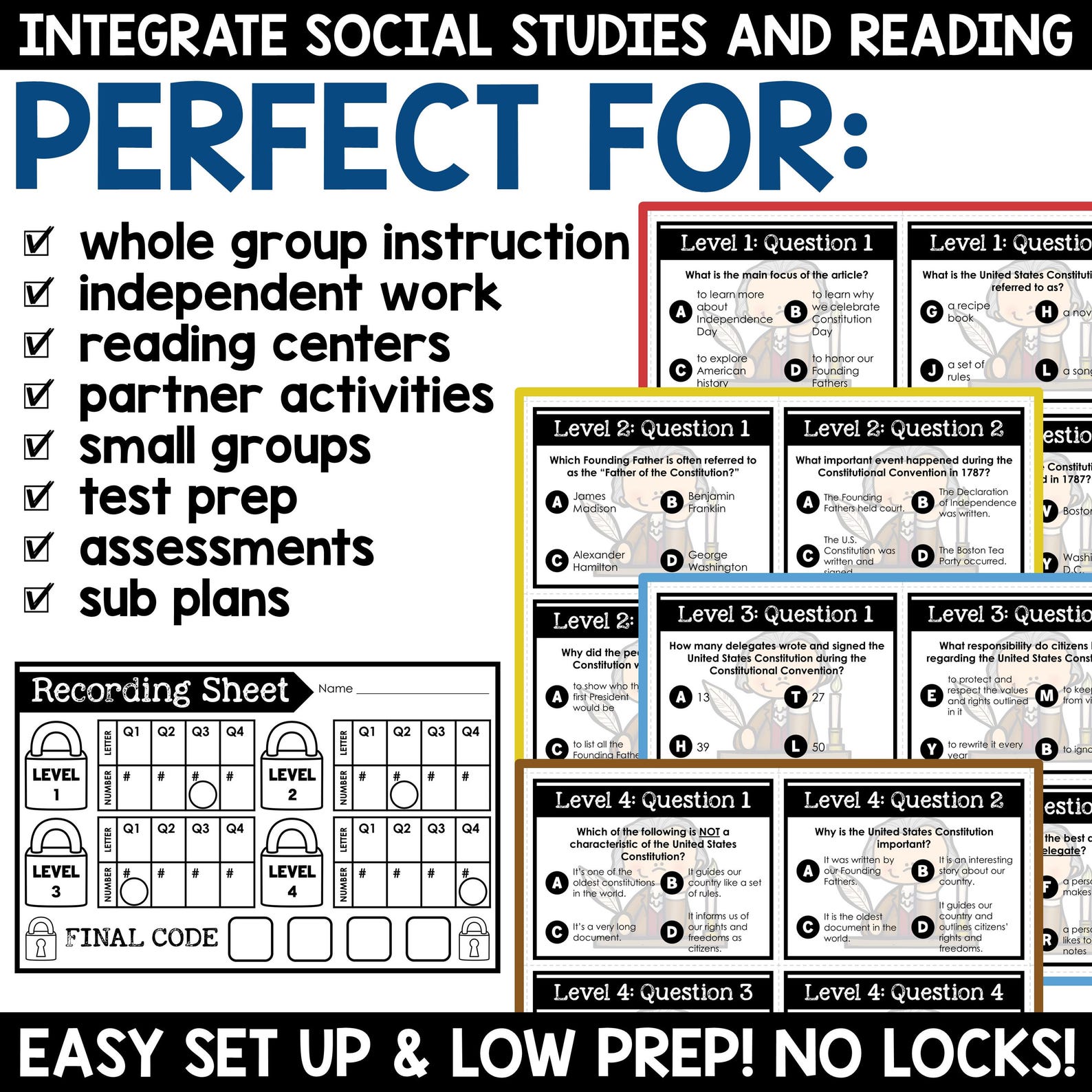 Constitution Day for Kids Escape Room Social Studies Activity, US ...
