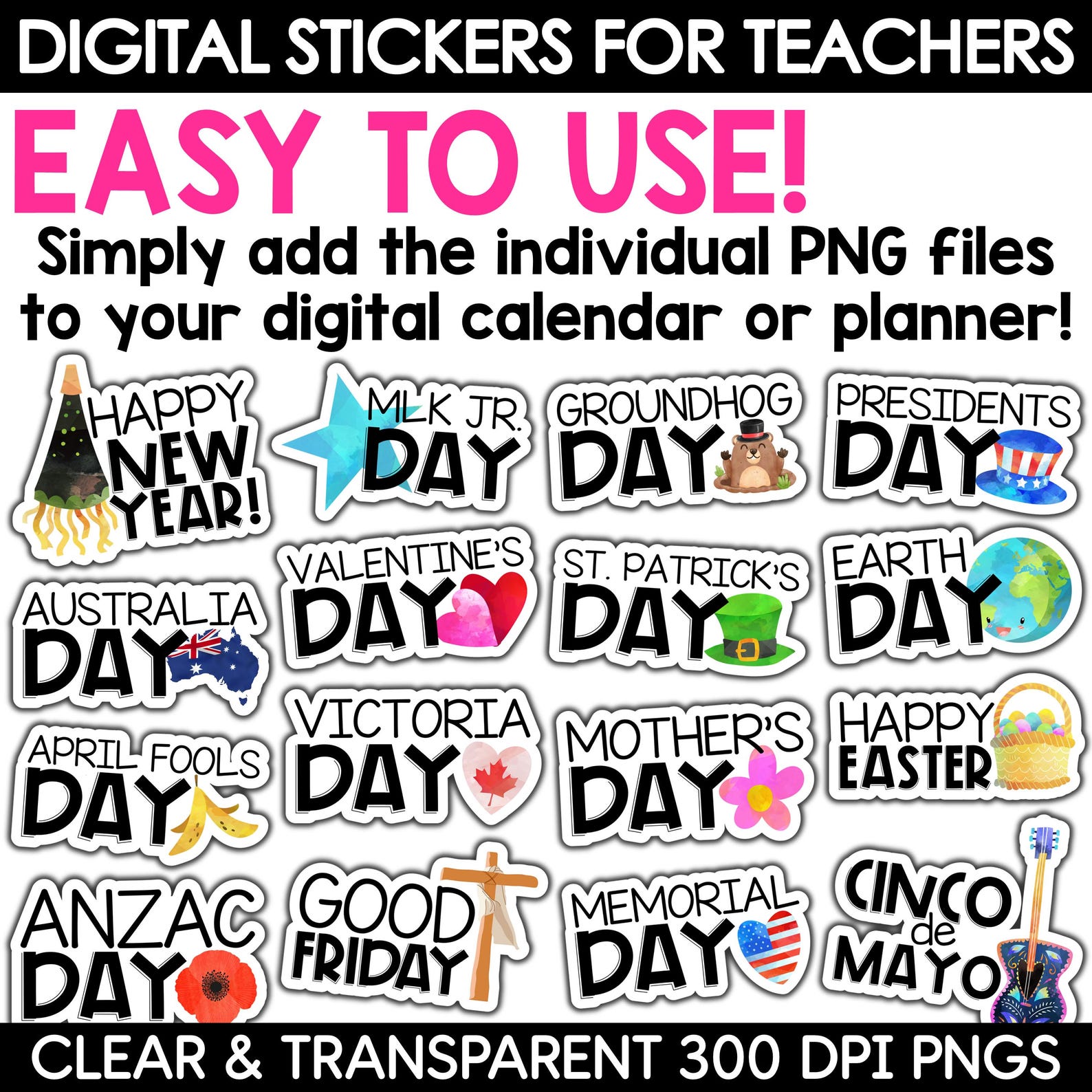 Digital Stickers for Teachers | Digital Stickers for Teacher Planner ...