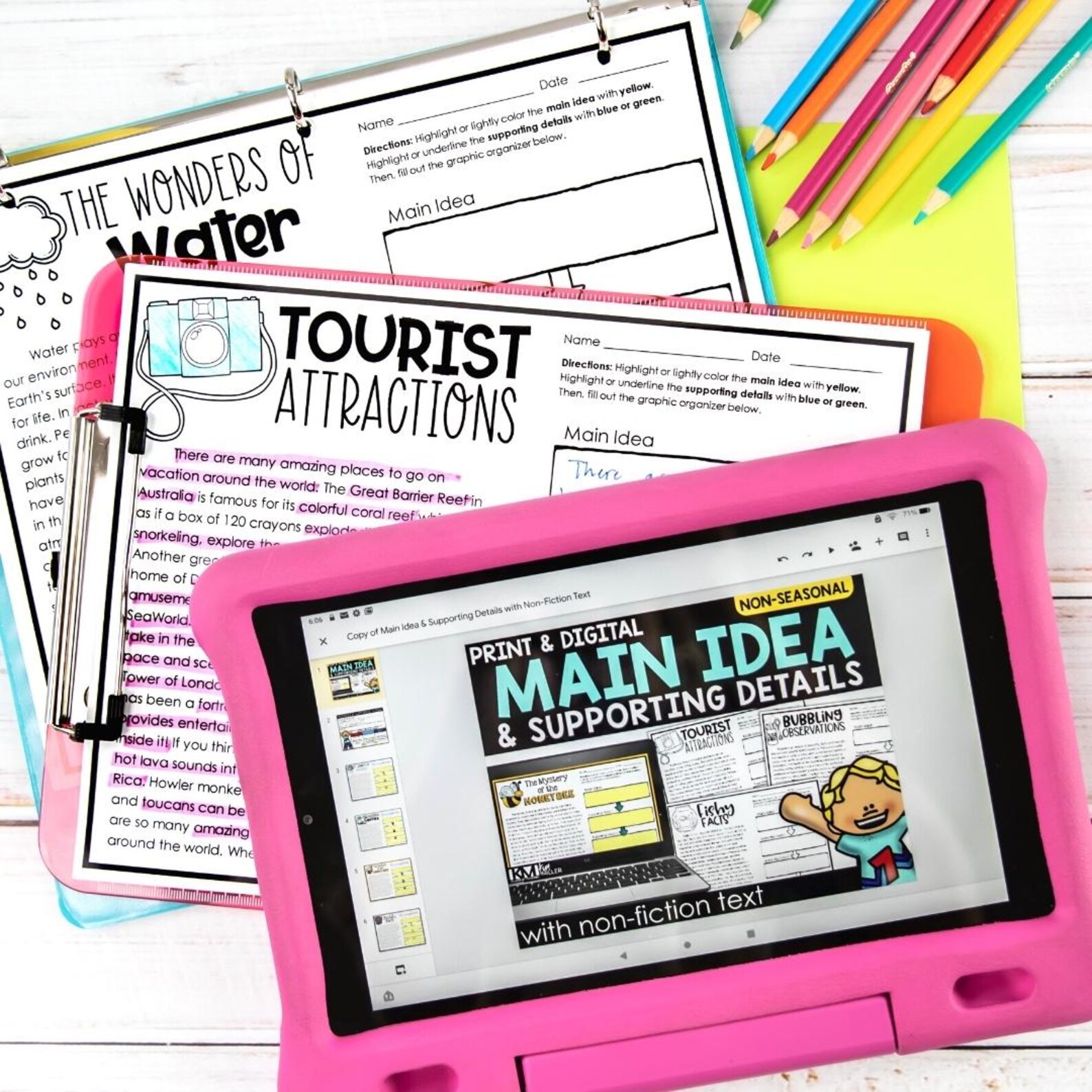 Main Idea and Supporting Details Worksheets 3rd, 4th, 5th Grade Teacher ...