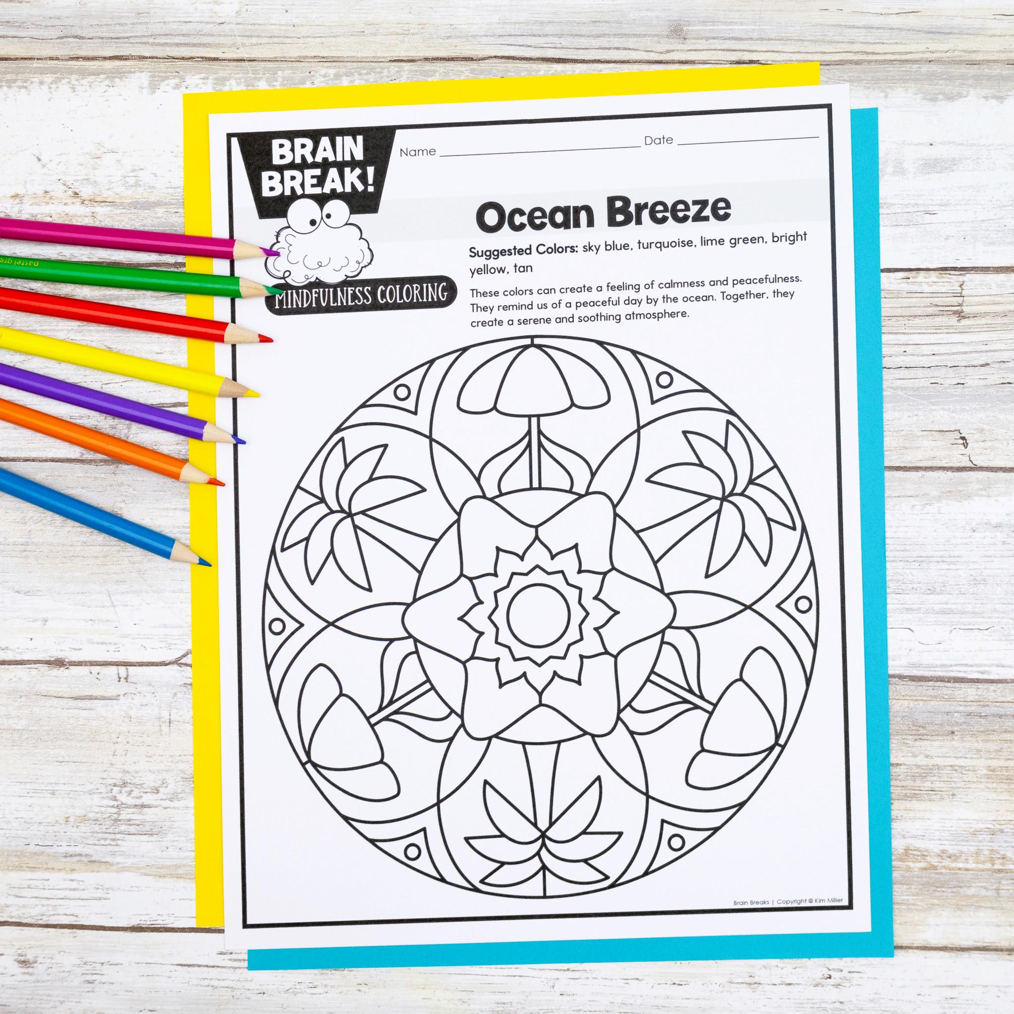Mindfulness Coloring Pages Activities for Kids Coloring Pages for Kids ...