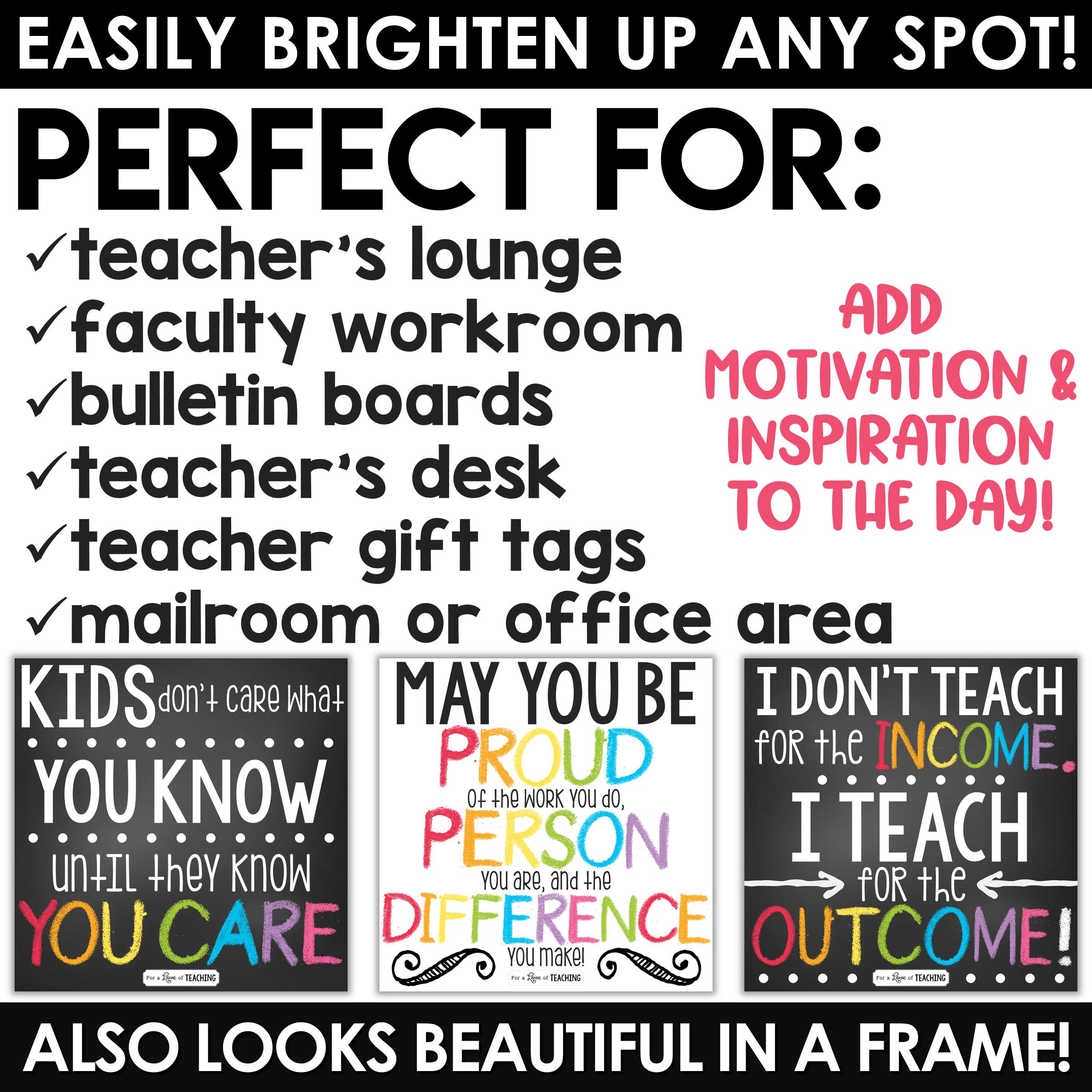 Motivational Posters for Teacher's Lounge, Instant Download ...