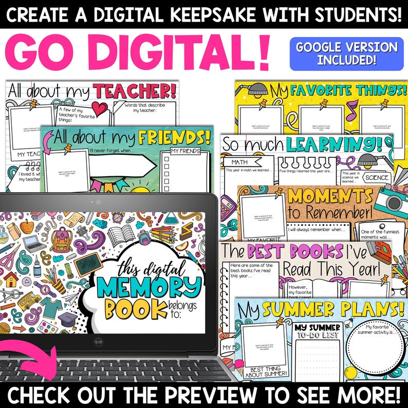End of the Year Memory Keepsake Book 2nd 3rd 4th 5th Grade | Last Week ...