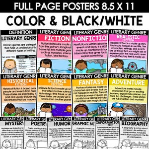 Reading Genre Posters With Classroom Library Labels | Genre Posters ...